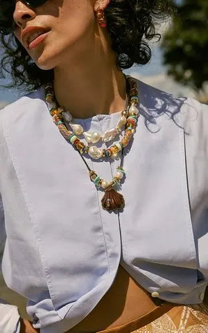 LIZZIE FORTUNATO Souvenir Necklace In Terrazzo
