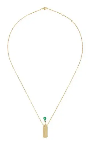 Yvonne Léon Berlingot Vase 9k Yellow Gold Necklace - Green
