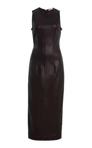 DL1961 Esme Midi Instasculpt™ Wax-coated Denim Dress - Brown