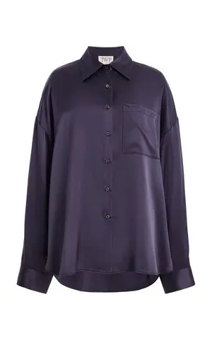 TWP Something Borrowed Silk Shirt - Purple