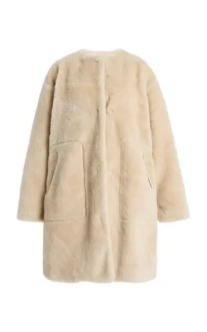 Citizens Of Humanity Martina Long Sherpa-wool Coat - Ivory