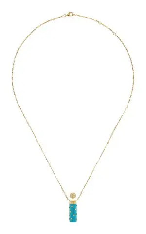 Yvonne Léon Vase 9k Yellow Gold Turquoise Necklace - Blue