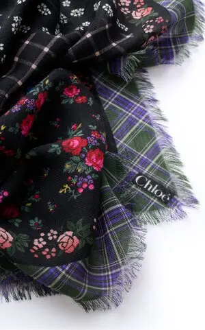 Chloé Floral-print Wool-blend Scarf