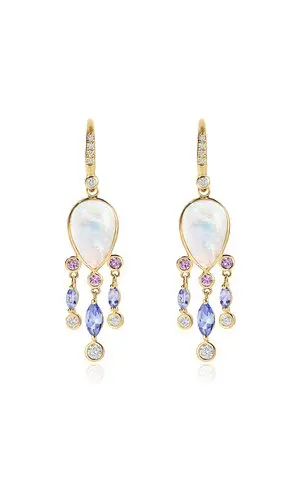 EDEN PRESLEY Rainbow And Roses 14k Yellow Gold -stone Earrings - Multi