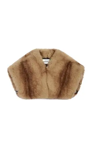Apparis Devin Faux Mink Fur Shrug - Neutral