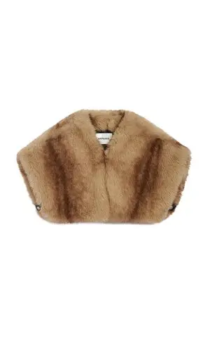 Apparis Devin Faux Mink Fur Shrug - Neutral