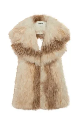 Apparis Mia Faux Fox Fur Collar - Neutral