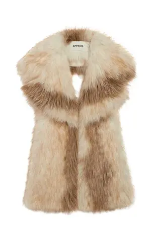 Apparis Mia Faux Fox Fur Collar - Neutral