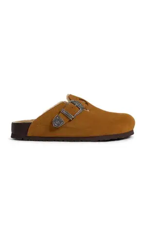 BIRKENSTOCK X Etro Boston Shearling Mules - Tan
