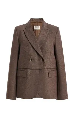 TWP Two Faced Wool Flannel Blazer - Brown