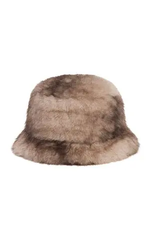 Apparis Gilly Faux Mink Fur Bucket Hat - Neutral
