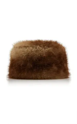 Apparis Margot Pillbox Faux Fur Hat - Brown