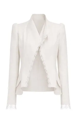 CURATORIA Niebla Linen-cotton Randa Jacket - Ivory