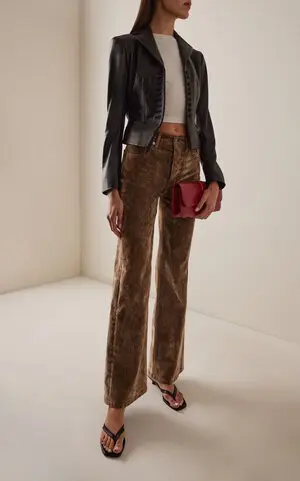 RE/DONE Flock Stretch High-rise Wide-leg Jeans