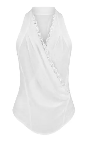 CURATORIA Niebla Linen-cotton Randa Top - Ivory