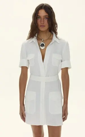 CURATORIA Alba Linen Mini Dress