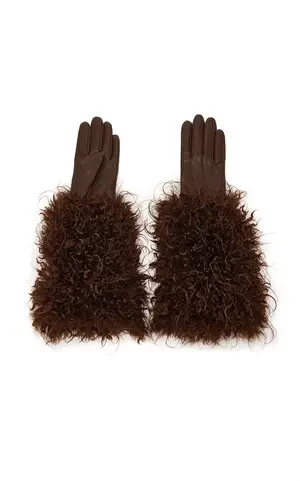Apparis Robi Mongolian Gloves - Brown