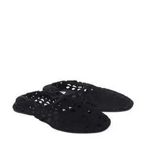 Alaïa Vienne Suede Slippers - Black