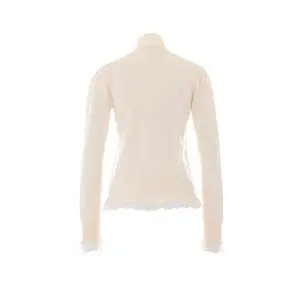 GANNI Sweater With Lace Detail - White
