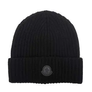 Moncler Logo Patch Beanie - Black