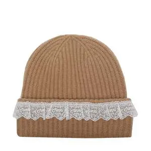 GANNI Lace Beanie - Cream