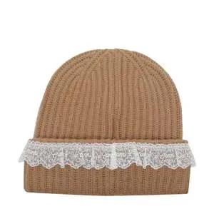 GANNI Lace Beanie - Cream