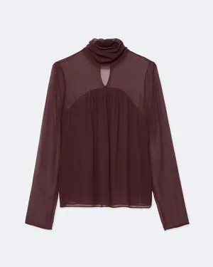 ALLSAINTS Nadia Sheer Silk Top - Red