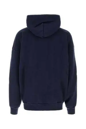 WILLY CHAVARRIA Navy Cotton Oversize Chavarria Stripe Sweatshirt - Blue