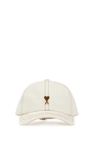 AMI Paris Ivory Denim Baseball Cap - White