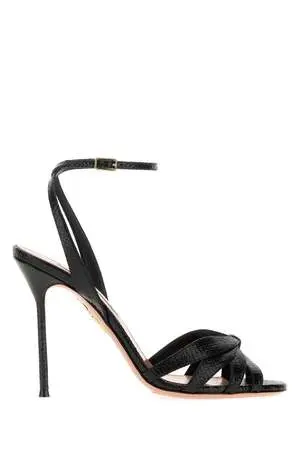 AQUAZZURA Leather Soulmate Sandals - Black