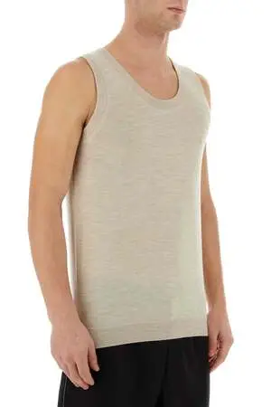 Prada Melange Sand Cashmere Tank Top