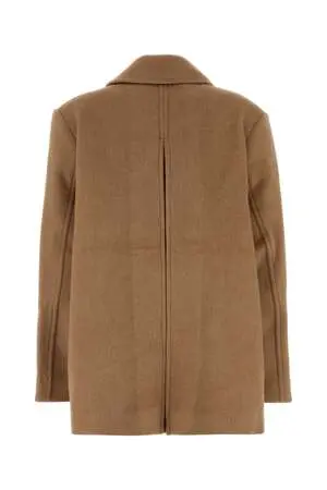 GANNI Camel Wool Blend Coat