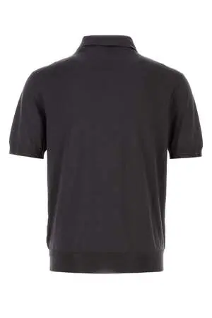 Prada Dark Silk Polo Shirt