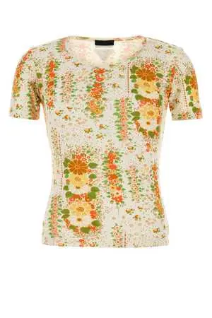 Prada Printed Cotton T-shirt - Multicolor