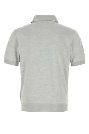 Prada Grey Silk Polo Shirt - Gray