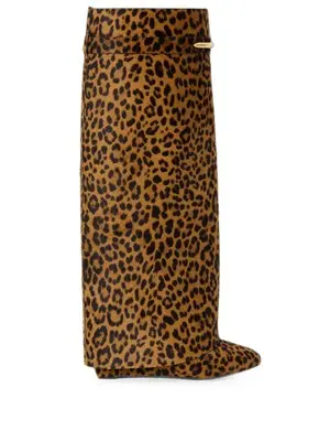 Givenchy Shark Pinch Boots In Leopard-print Pony Skin Leather - Brown