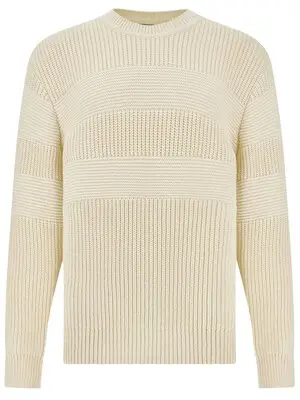 Paul & Shark Crewneck Sweater In Wool With Maxi Stripe Effect