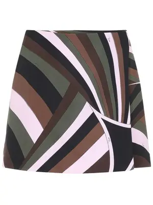 Emilio Pucci Silk Skirt In Iridescent Print - Green