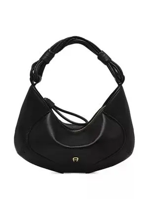 AIGNER Small Giara Braided-handle Leather Tote Bag - Black