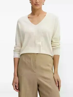 OUI Freyja V-neck Sweater - Neutrals