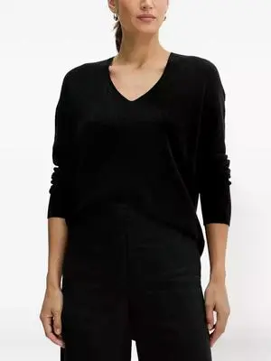 OUI Freyja V-neck Sweater - Black