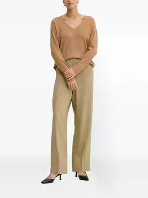 OUI Freyja V-neck Knitted Pullover - Neutrals
