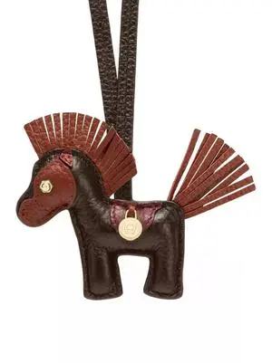 AIGNER Horse-shaped Leather Bag Charm - Brown