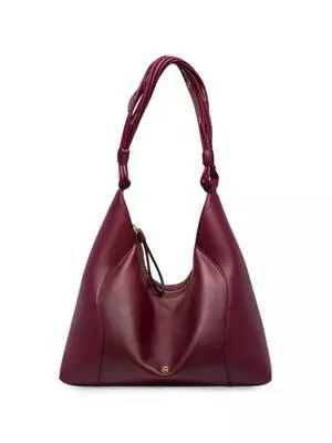 AIGNER Large Giara Leather Shoulder Bag - Red
