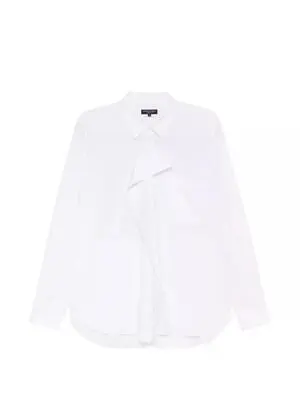 Comme Des Garçons Draped-detail Poplin Shirt - White