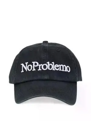 NO PROBLEMO Logo-embroidered Baseball Cap - Black
