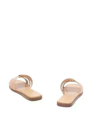 TWINSET Logo-plaque Triple-strap Sandals - Neutrals