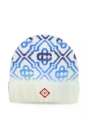 Casablanca Monogram-print Beanie Hat - White