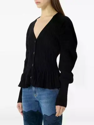 Blumarine Flounced-detail V-neck Cardigan