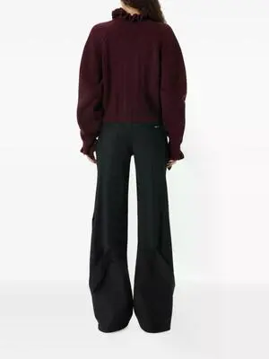 Blumarine Ruffle-trimmed Ribbed-knit Sweater